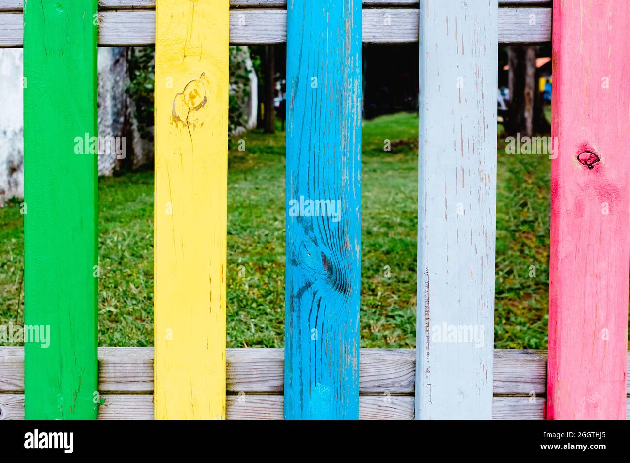 Colourful fence paint hi-res stock photography and images - Alamy
