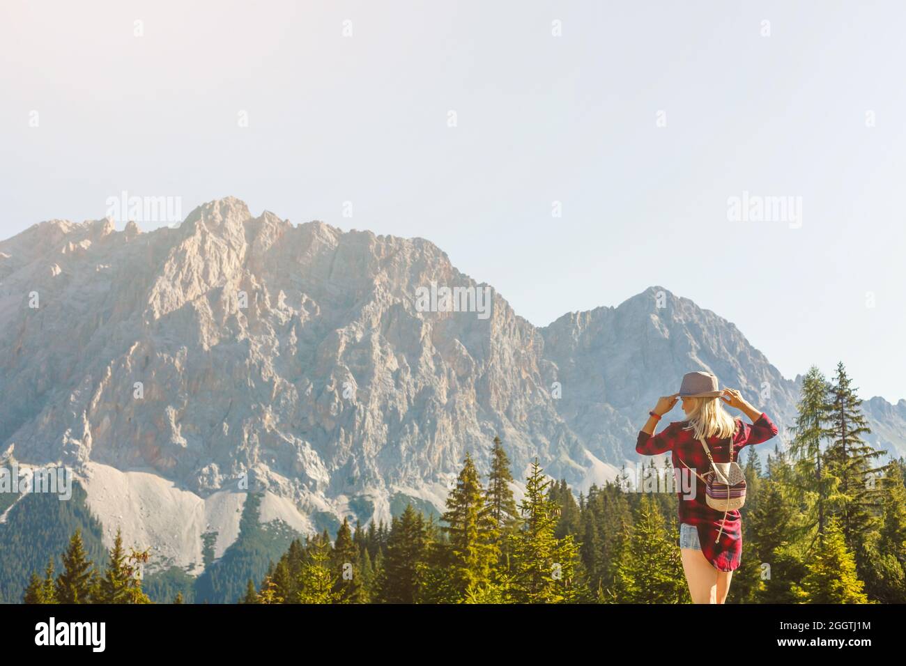 girl in the mountains, alps, austria Stock Photo - Alamy