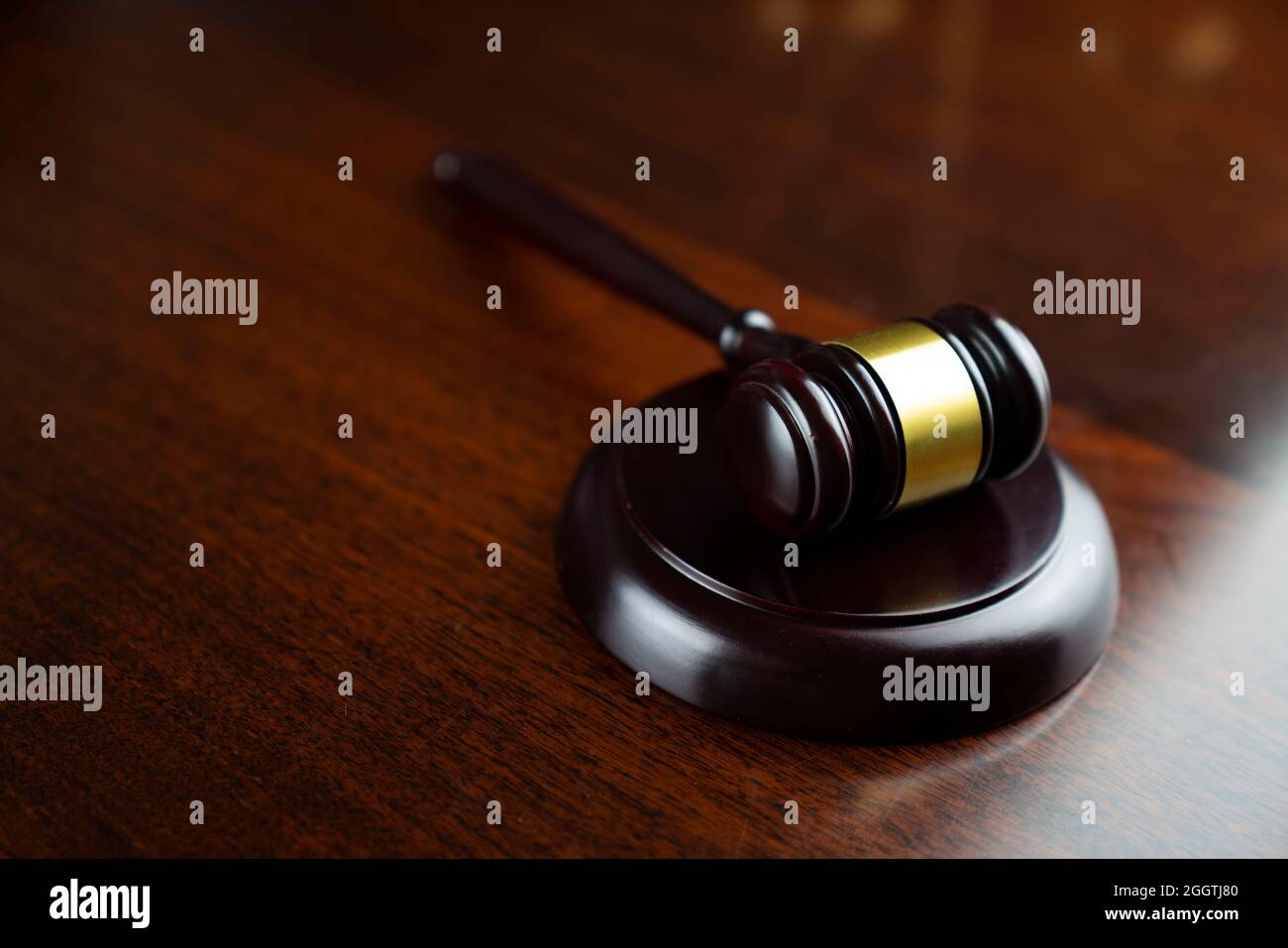 Law theme. Court library - gavel of the judge and books Stock Photo - Alamy