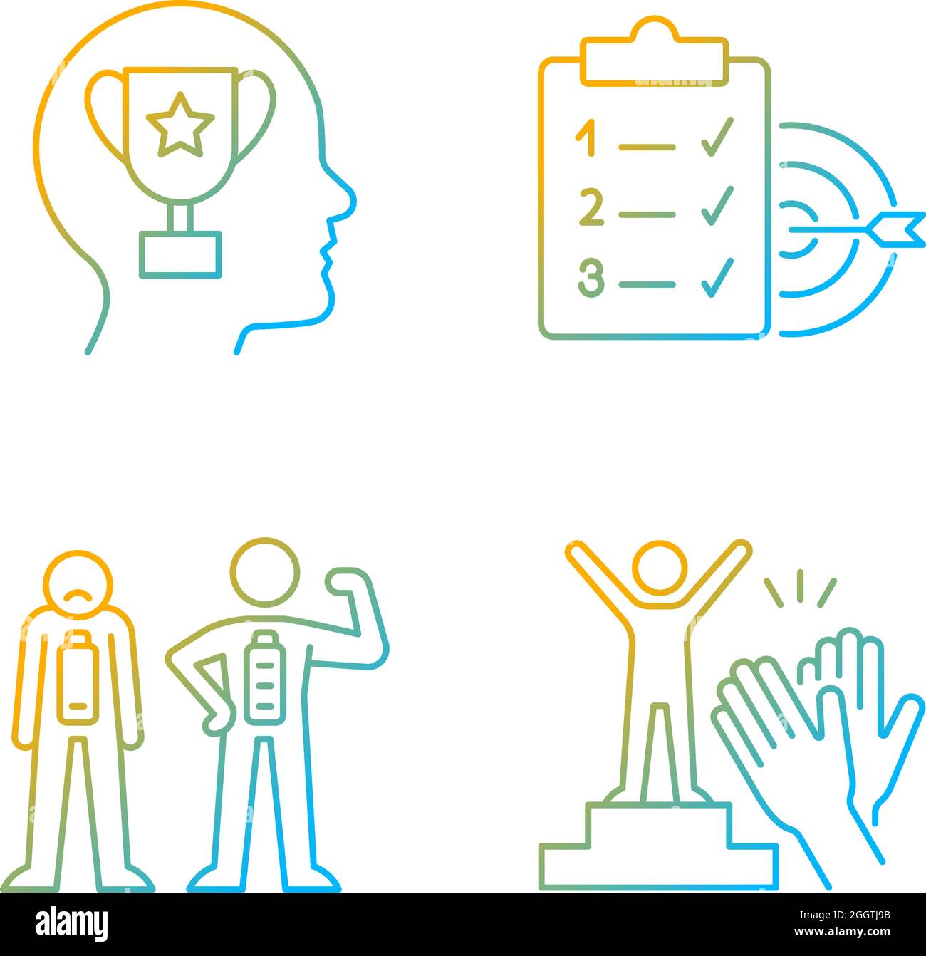 Intrinsic Motivation Gradient Linear Vector Icons Set Stock Vector Image And Art Alamy