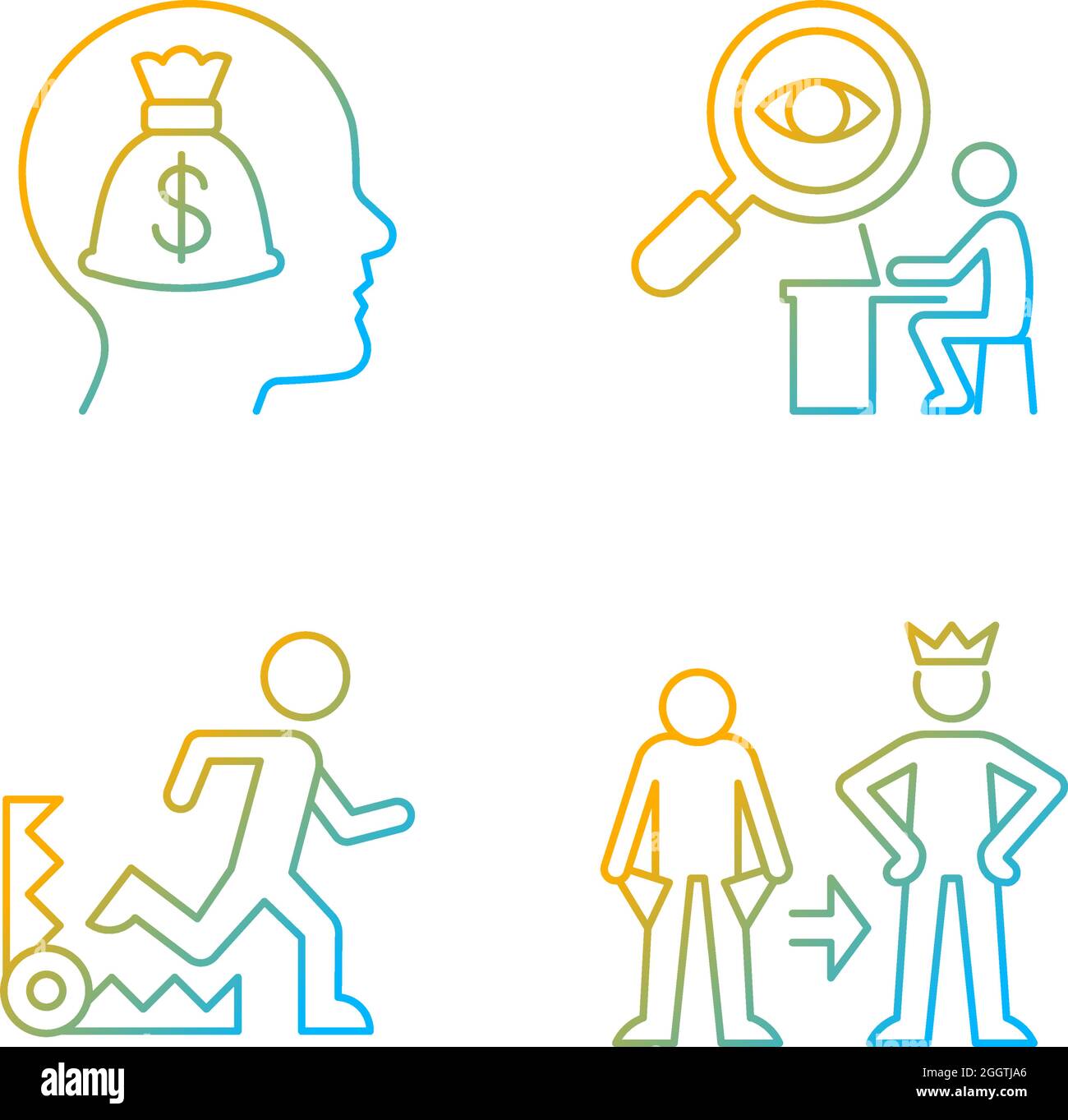 Extrinsic Motivation Gradient Linear Vector Icons Set Stock Vector Image And Art Alamy