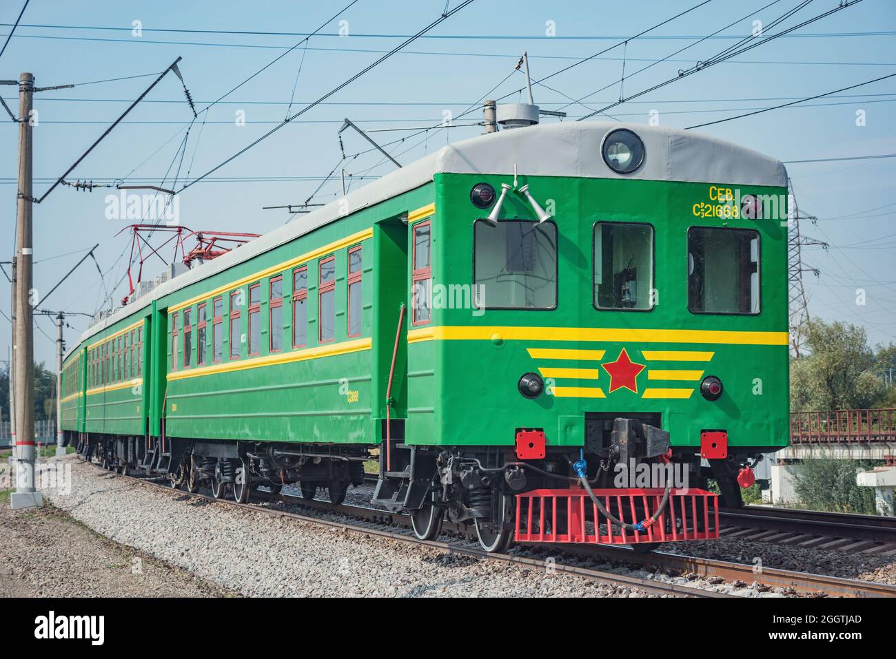 Moscow, Russia - August 27, 2021: Retro passenger train SR3 number ...