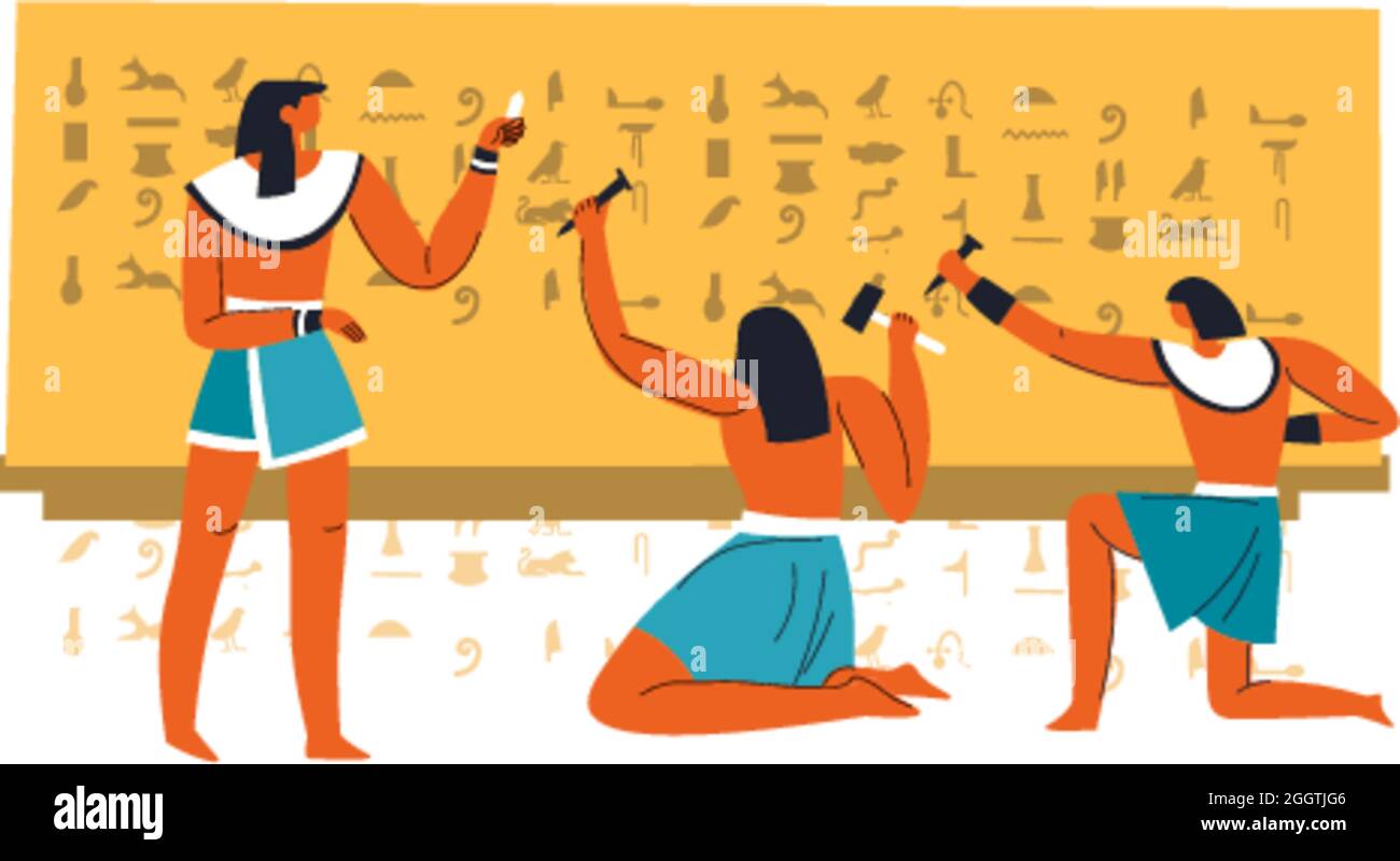 Egyptian ancient writing and science development Stock Vector Image ...