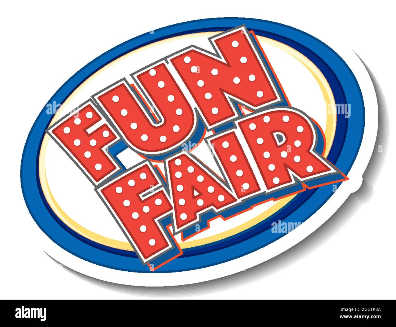 Sticker template with Funfair banner isolated illustration Stock Vector ...