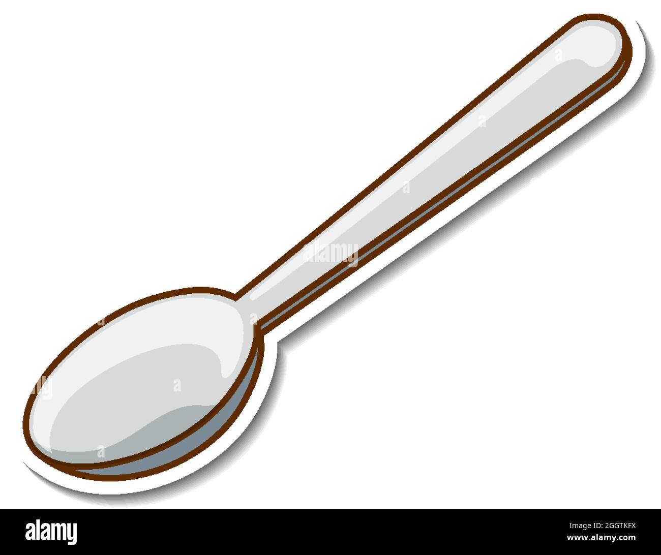Sticker spoon kitchenware on white background illustration Stock Vector ...