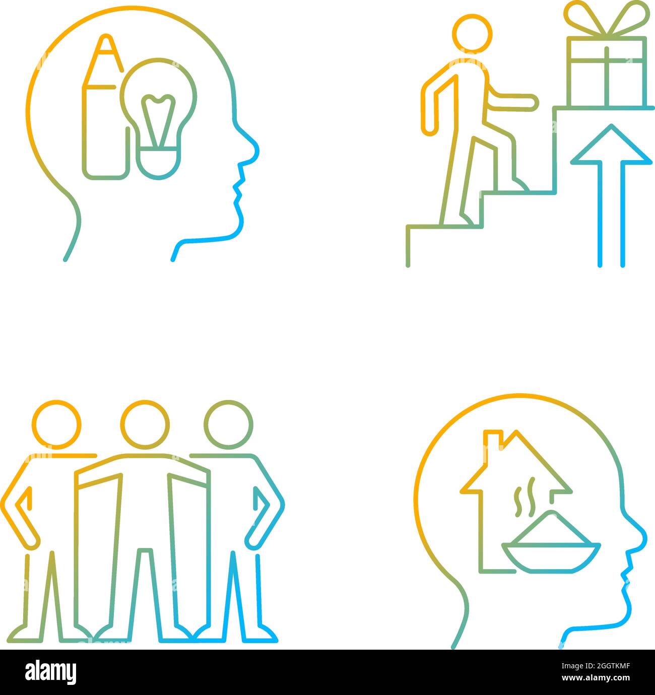 Motivational boosters gradient linear vector icons set Stock Vector ...