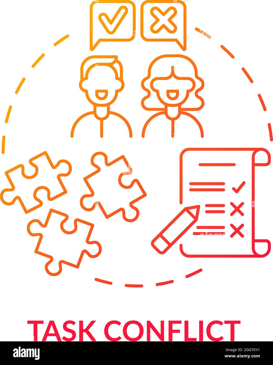 Task conflict red gradient concept icon Stock Vector Image & Art - Alamy