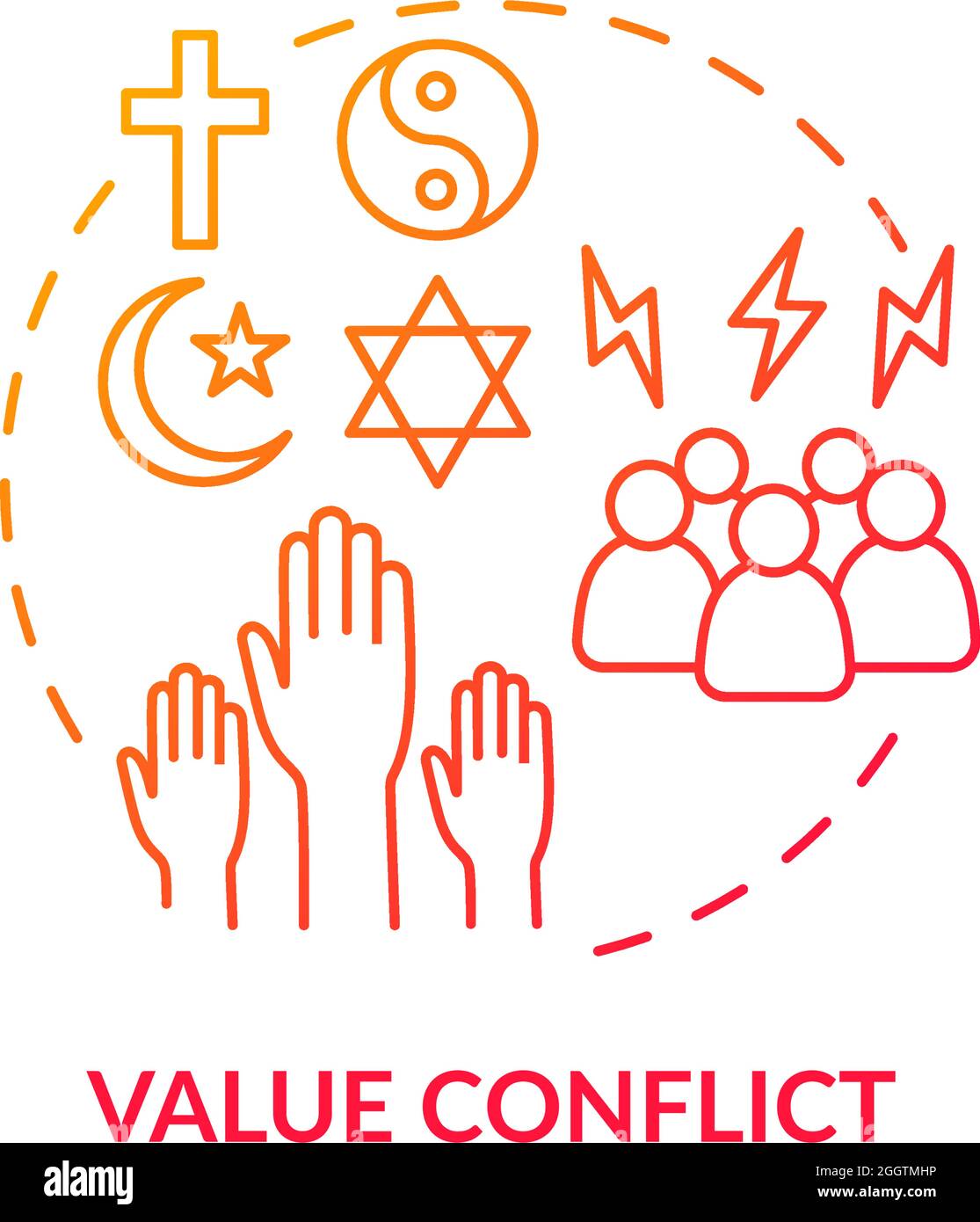 Value conflict red gradient concept icon Stock Vector Image & Art - Alamy