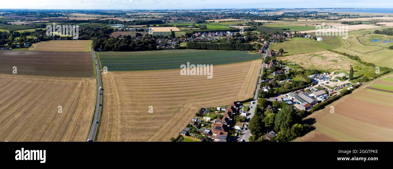 Aerial Panorama looking out towards the Village of Worth and the ...