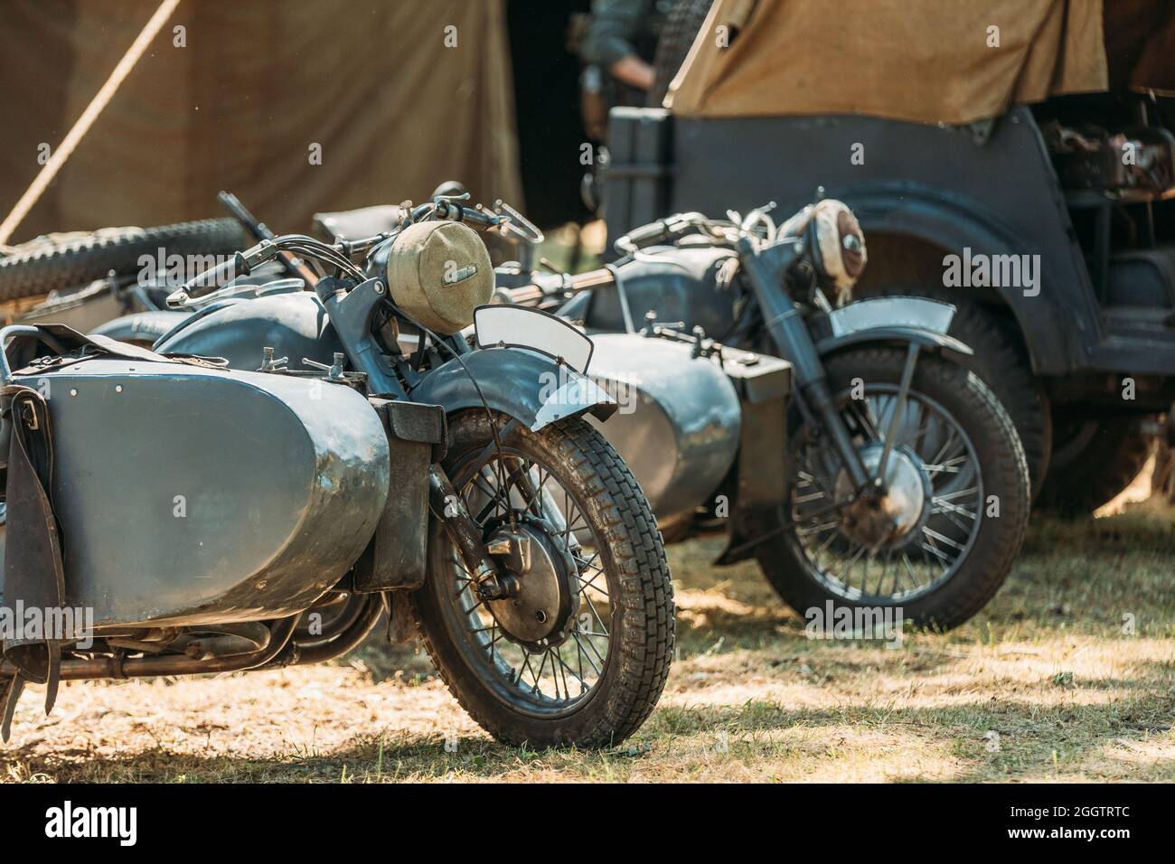 World War II German Wehrmacht Old Tricars, Three-wheeled Motorcycles in ...