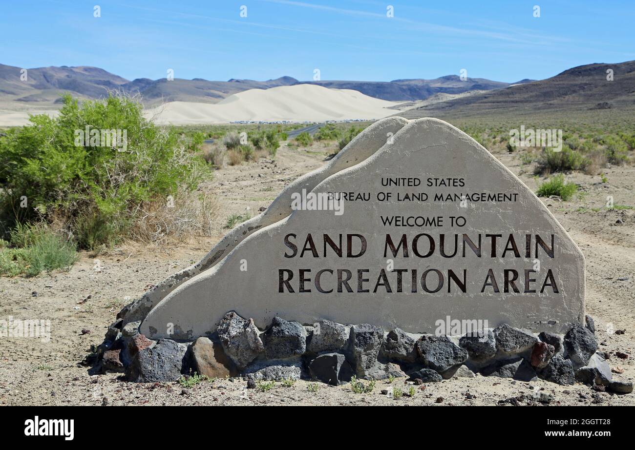 Welcome to Sand Mountain Recreation Area, Nevada Stock Photo - Alamy