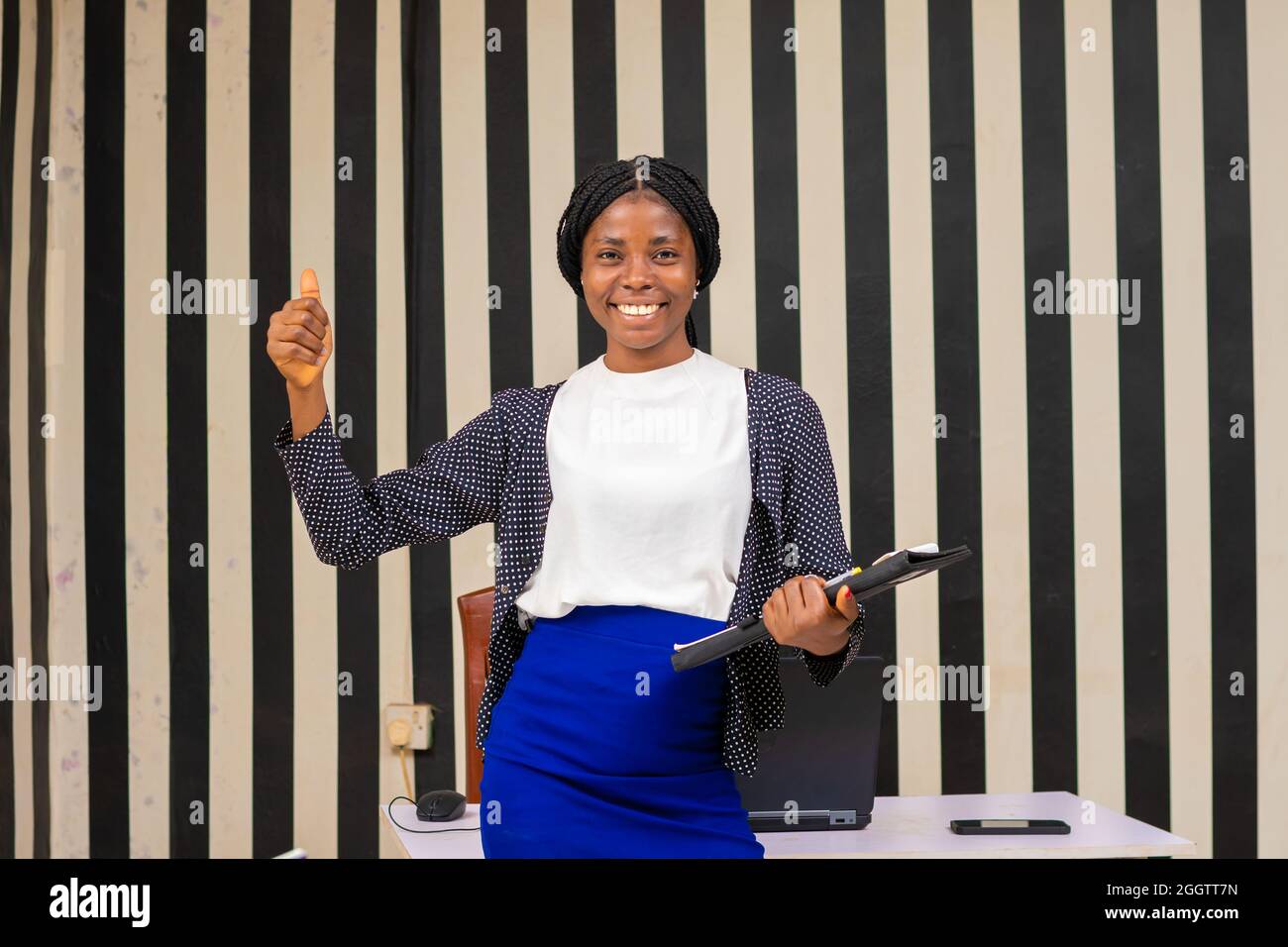 Young Office Worker Secretary Holding Business Files Stock Photo - Alamy