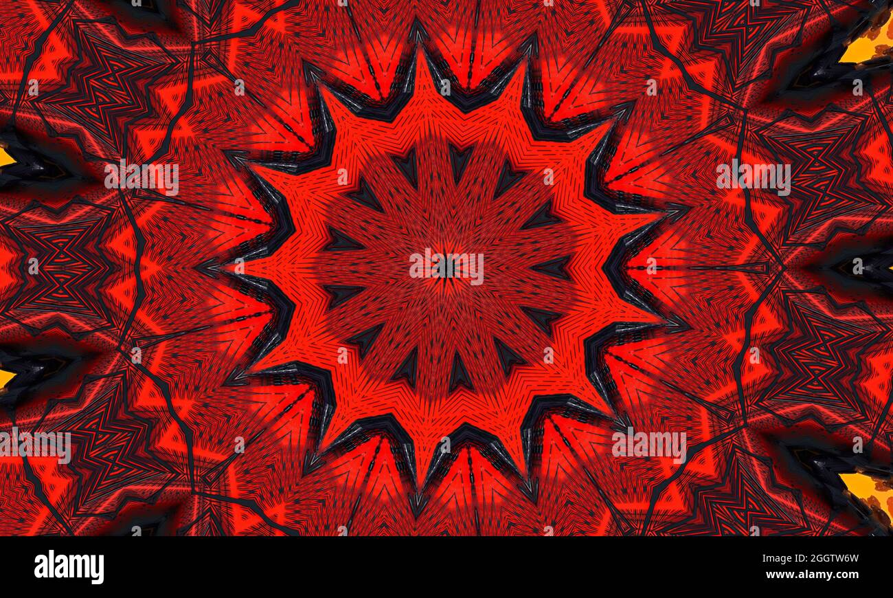Digital visualization of a vampire sign. Bloddy kaleidoscope Stock ...