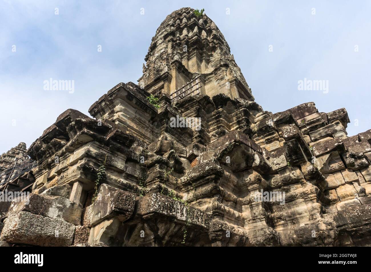 ancient sculptures in Angkor Wat Cambodia. The ancient stone temple of ...