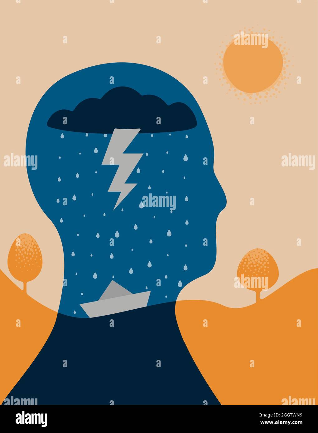 Person Suffering From Depression Illustration Stock Vector Image & Art ...