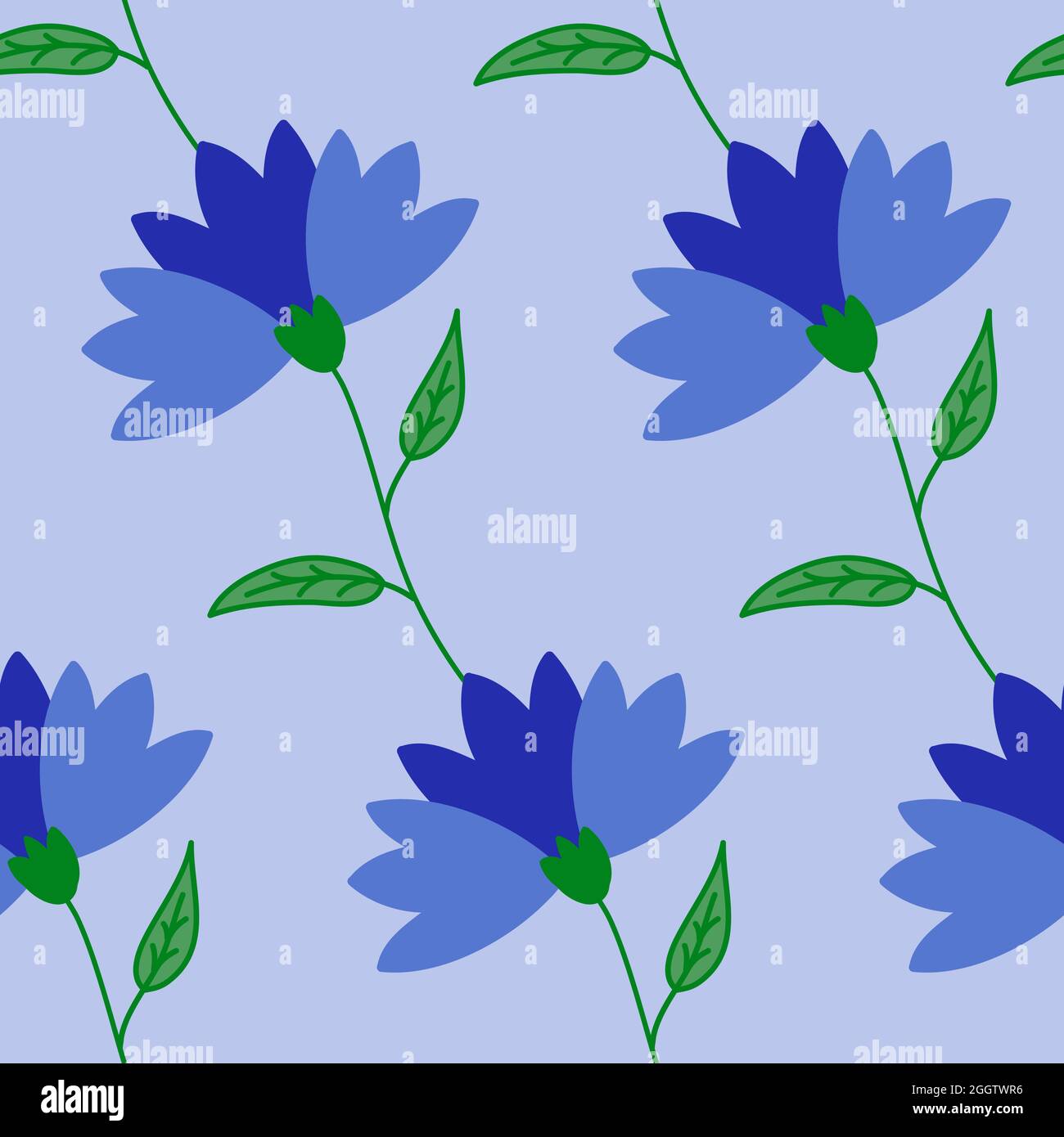 Cornflower blue flower seamless pattern. Design for fabric, textile ...