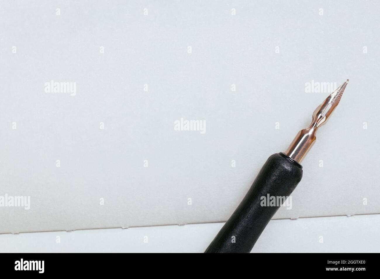 Top view closeup ink pen for lettering and planl pages of diary or ...