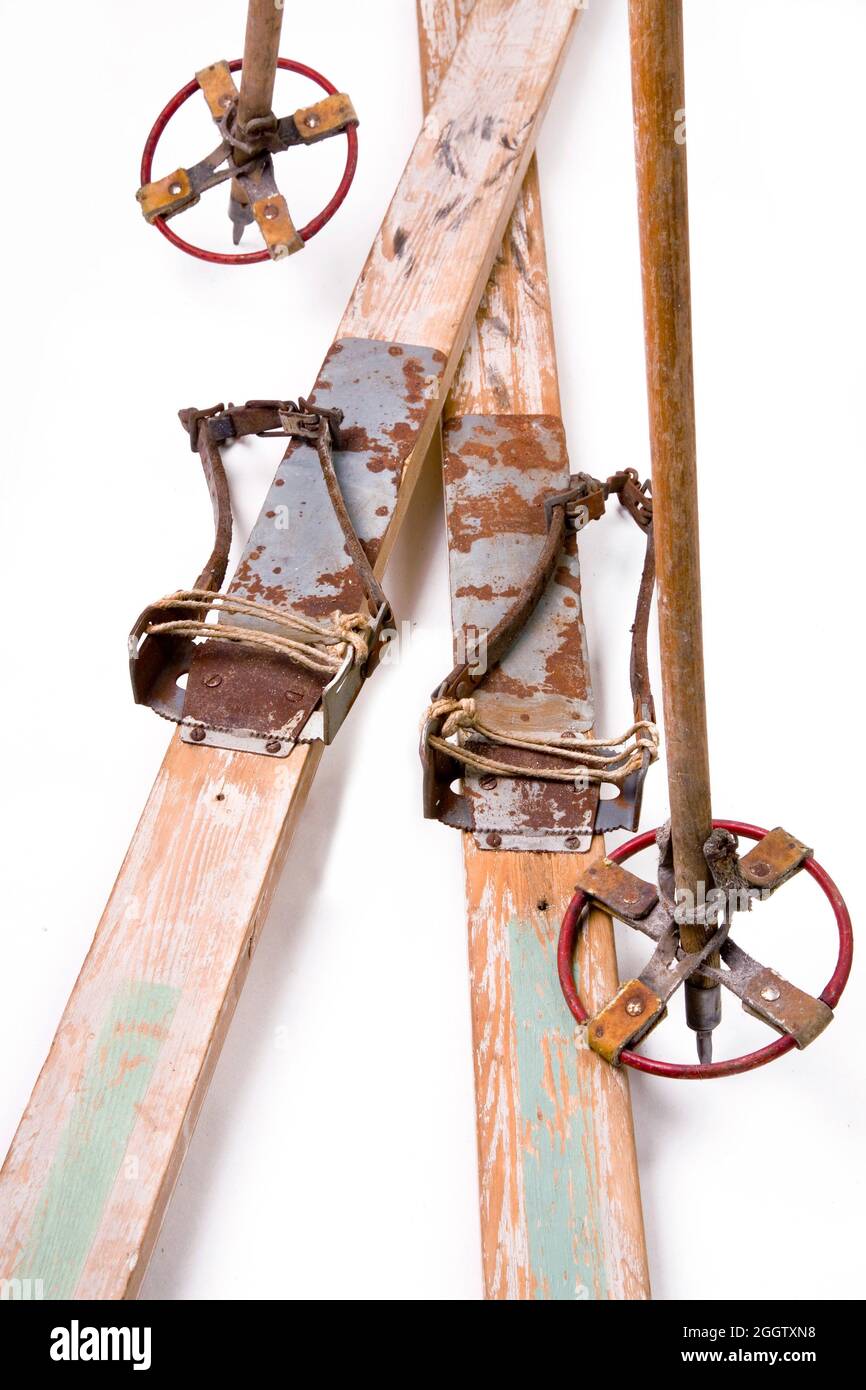 historical wooden skis Stock Photo - Alamy