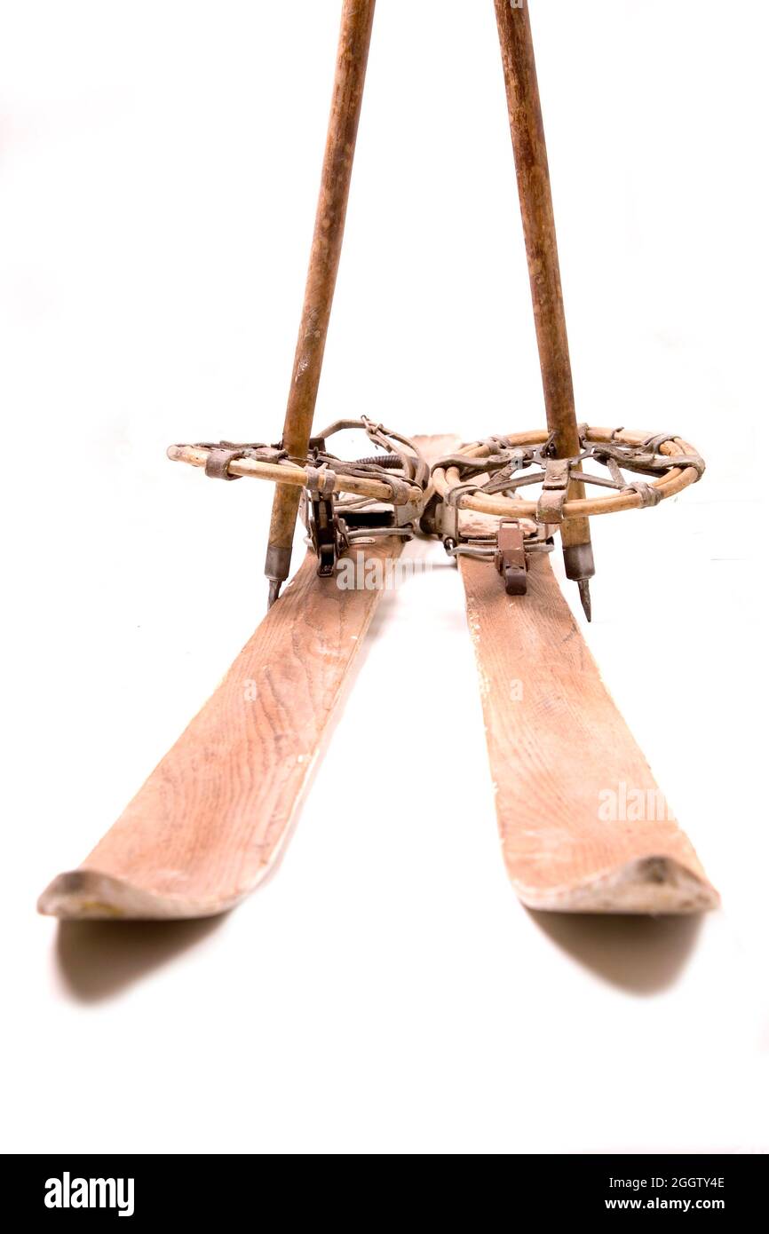historical wooden skis Stock Photo - Alamy