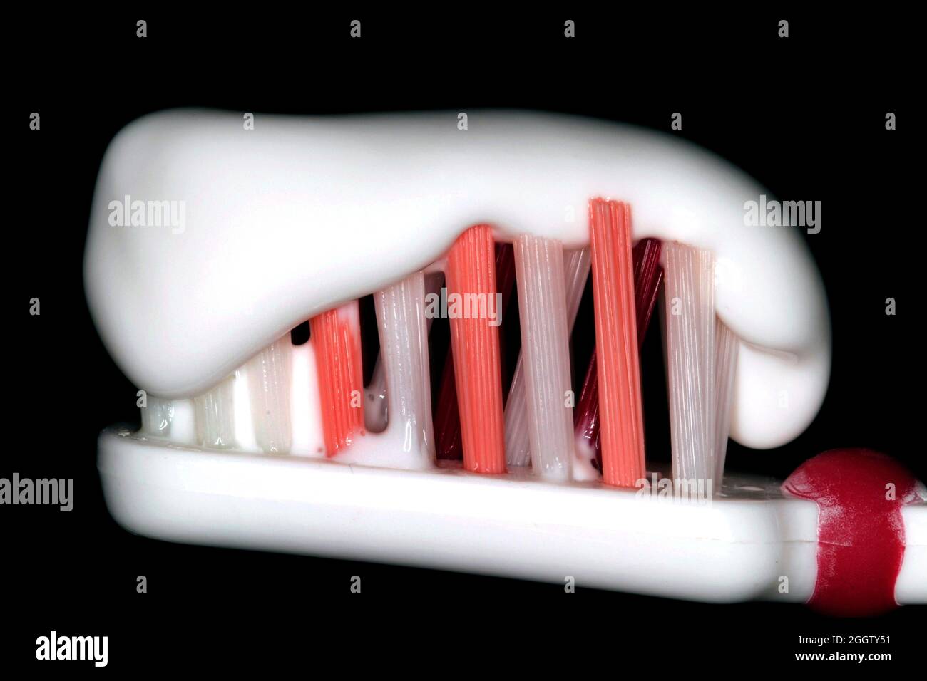 toothbrush with toothpaste, side view, Austria Stock Photo - Alamy