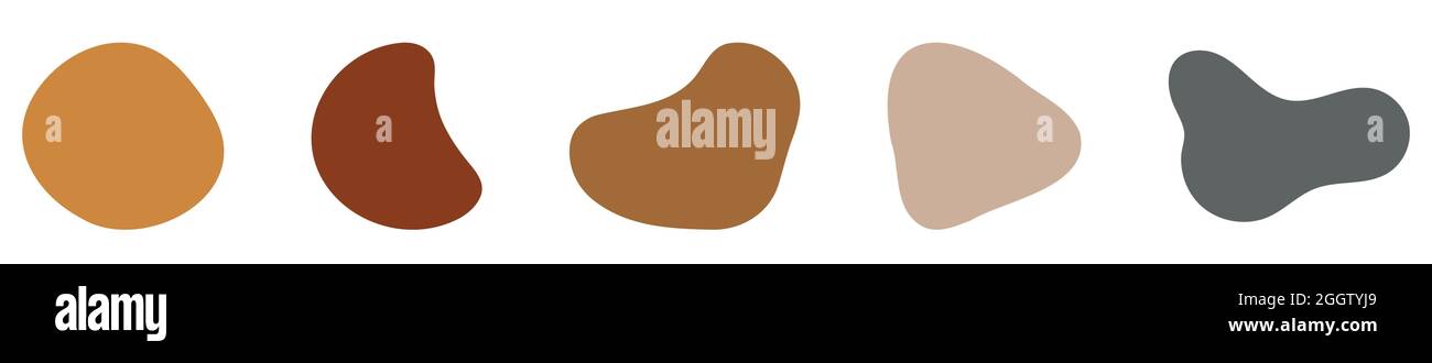 Set of simply random shapes in pastel colors. Modern color organic blob ...