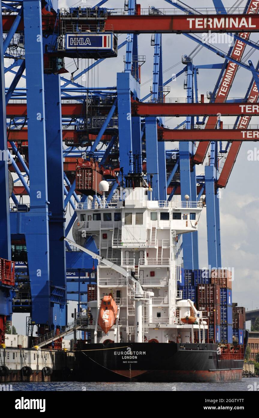Hamburg harbour, container terminal, Germany, Hamburg Stock Photo - Alamy