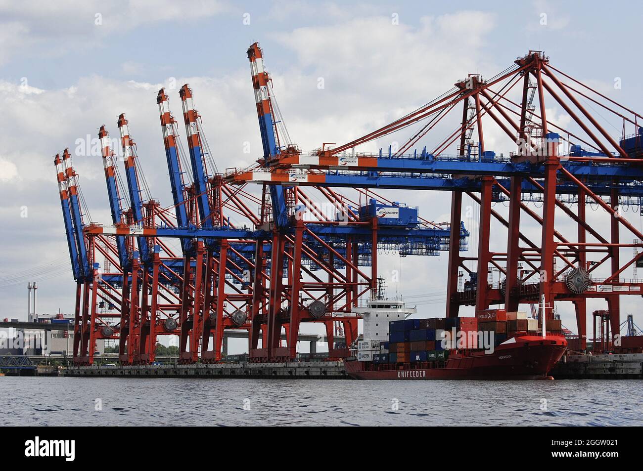 Hamburg harbour, container terminal, Germany, Hamburg Stock Photo - Alamy
