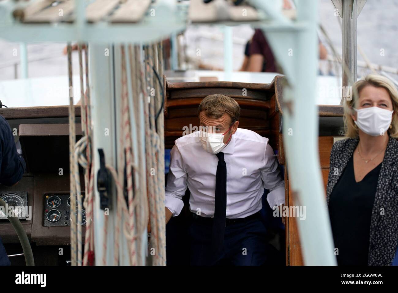 French President Emmanuel Macron, with French Ecological Transition ...