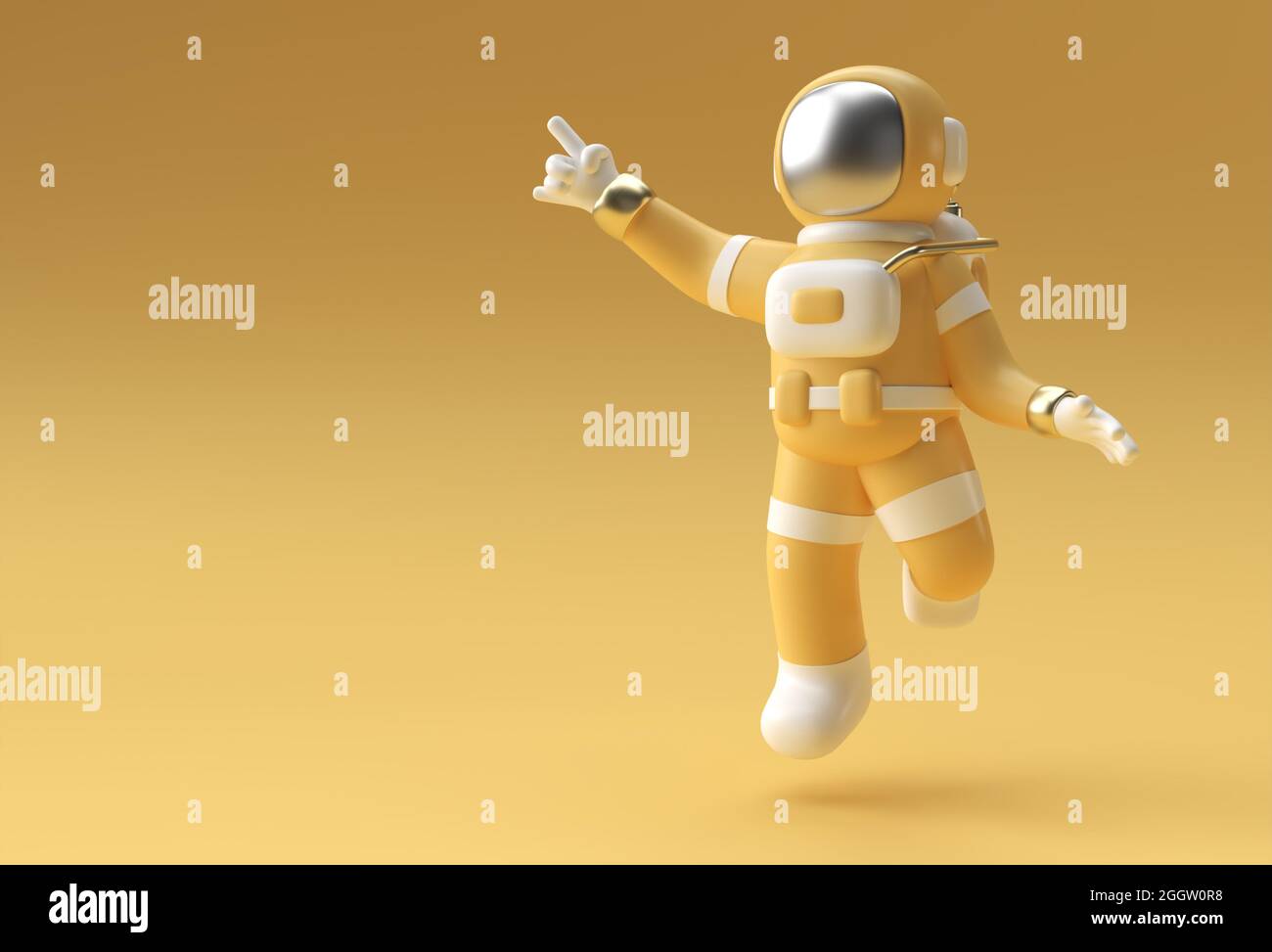 3d Render Spaceman Astronaut Hand Pointing Finger Gesture 3d ...