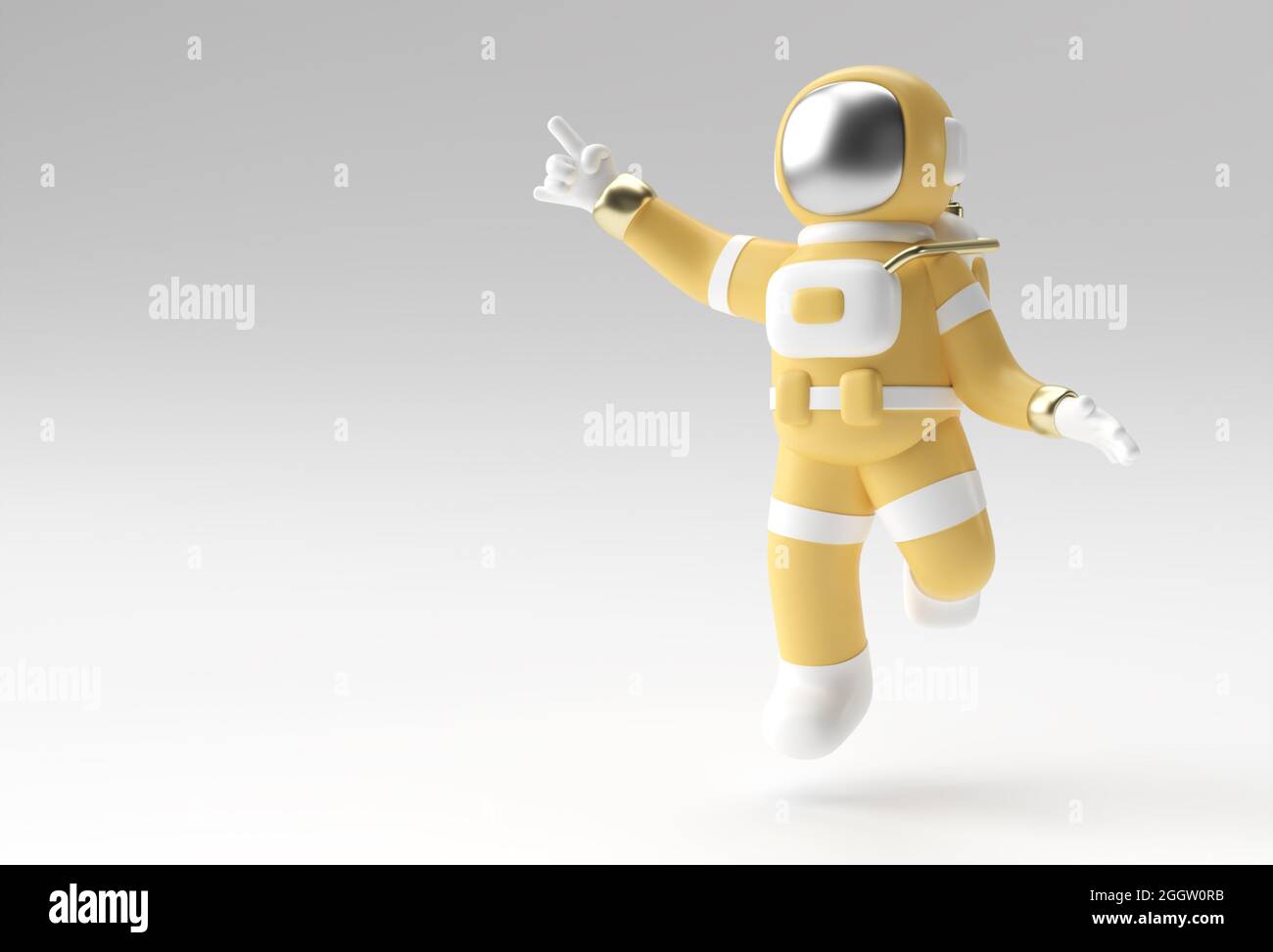 3d Render Spaceman Astronaut Hand Pointing Finger Gesture 3d ...