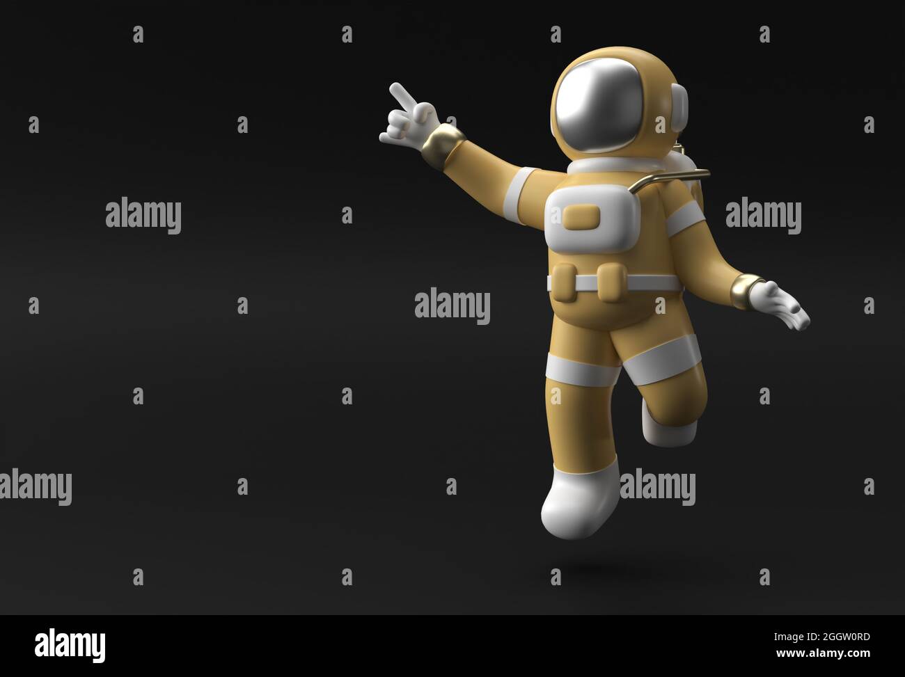 3d Render Spaceman Astronaut Hand Pointing Finger Gesture 3d ...