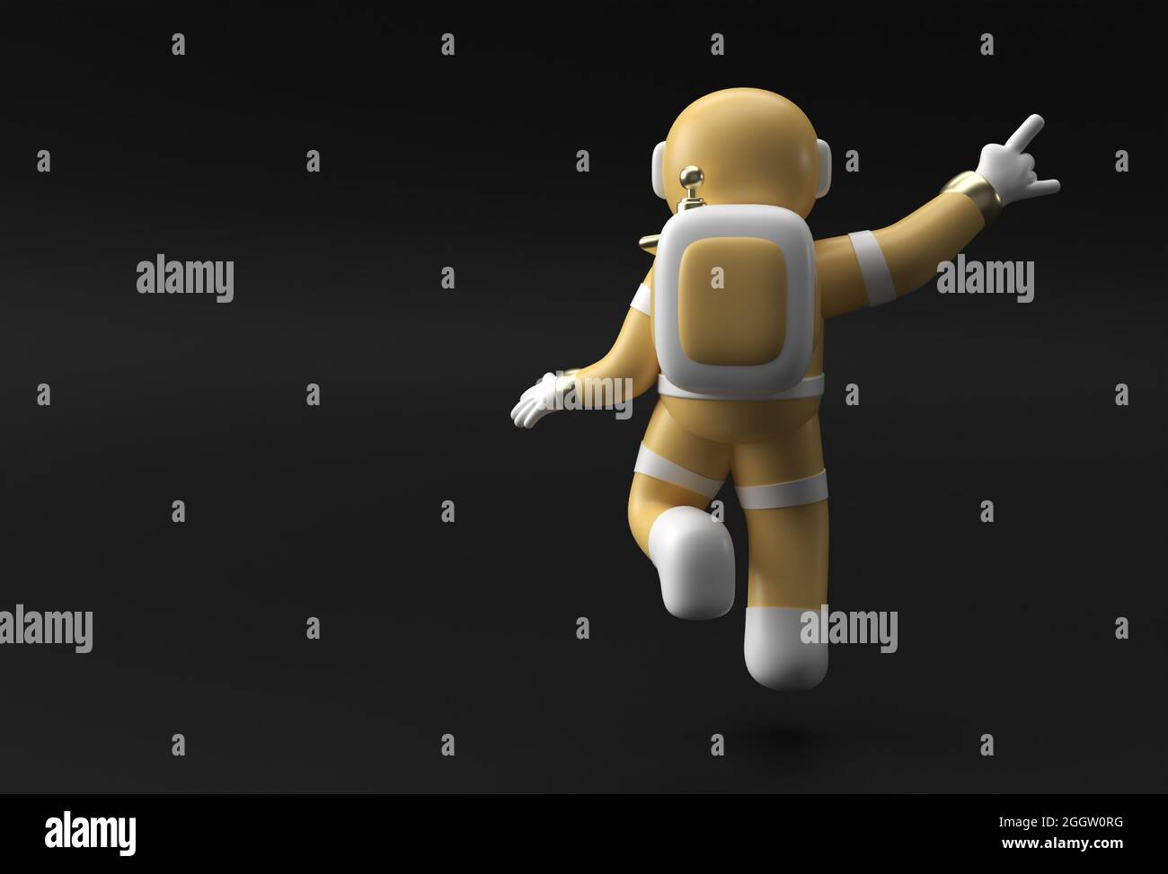 3d Render Spaceman Astronaut Hand Pointing Finger Gesture 3d ...