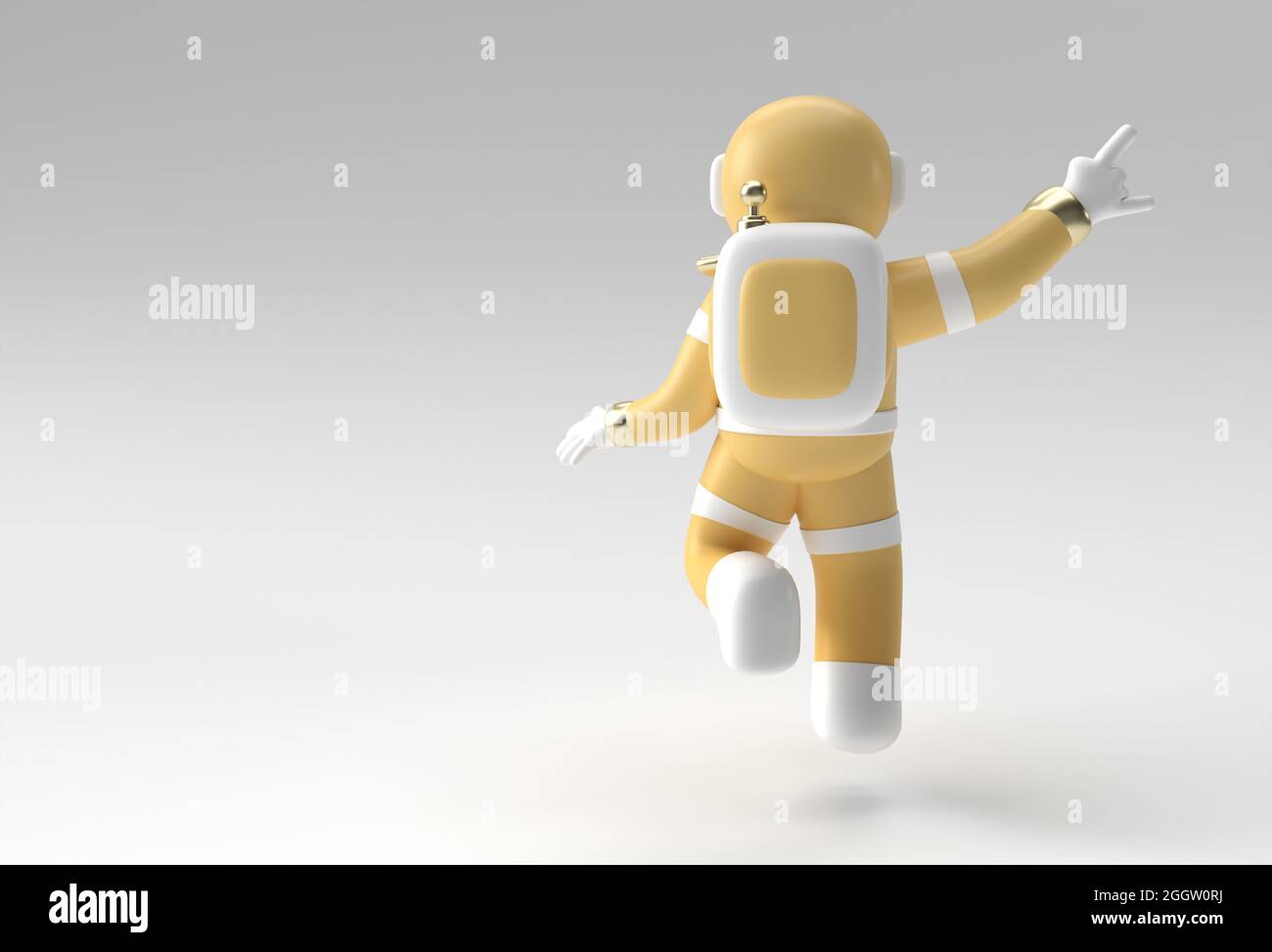 3d Render Spaceman Astronaut Hand Pointing Finger Gesture 3d ...