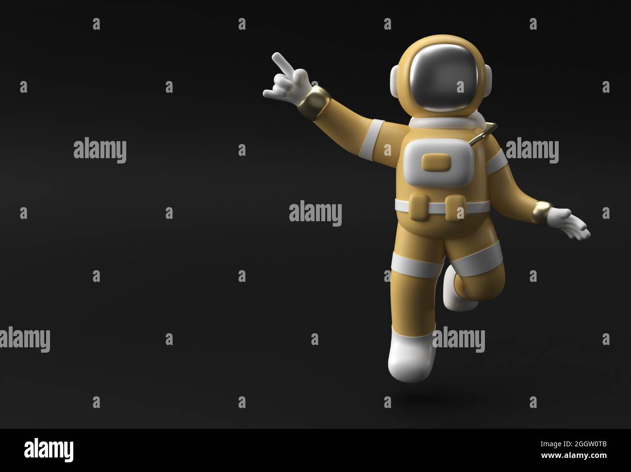 3d Render Spaceman Astronaut Hand Pointing Finger Gesture 3d ...