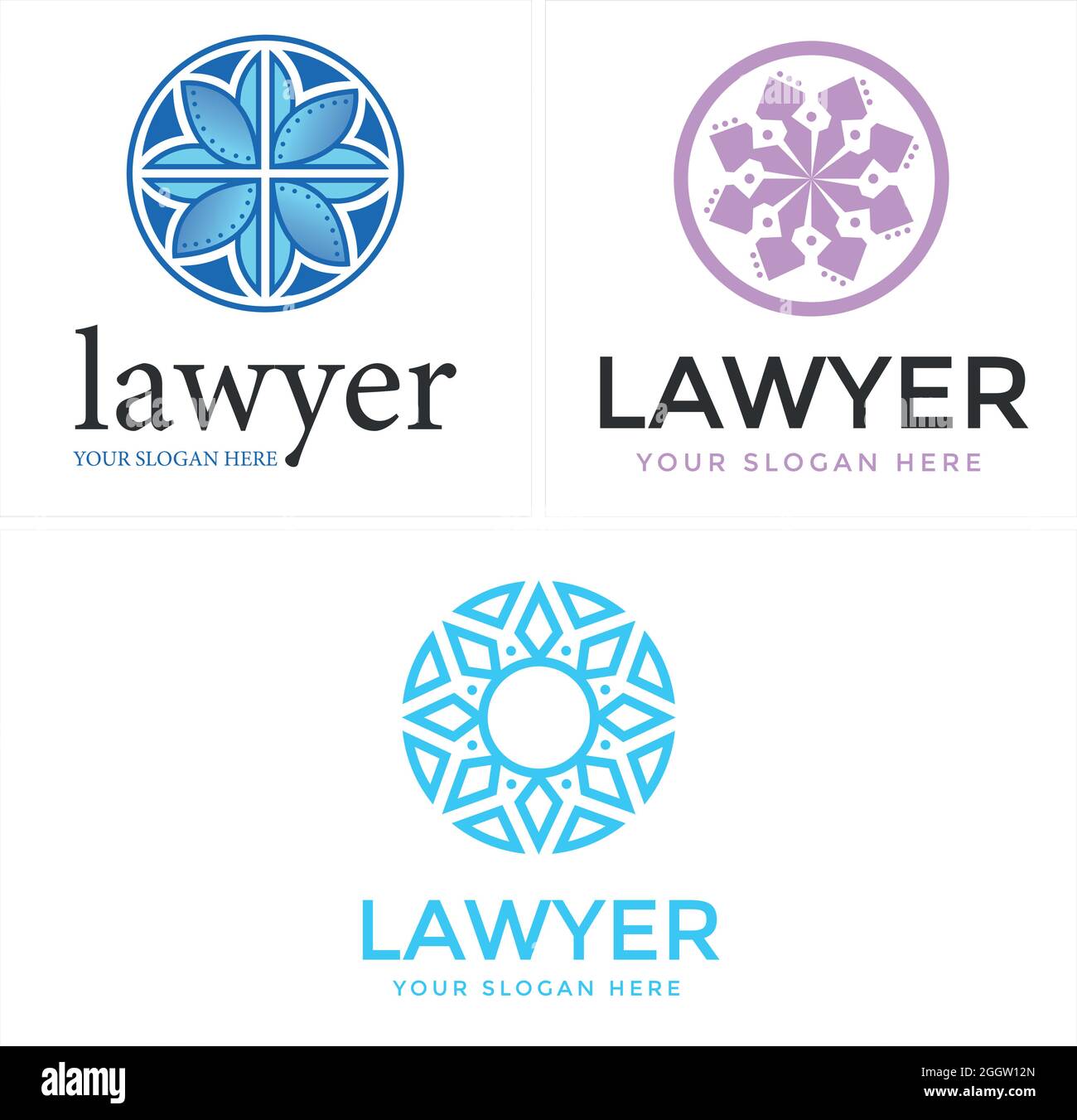 Lawyer attorney advocate circle geometric logo design Stock Vector ...