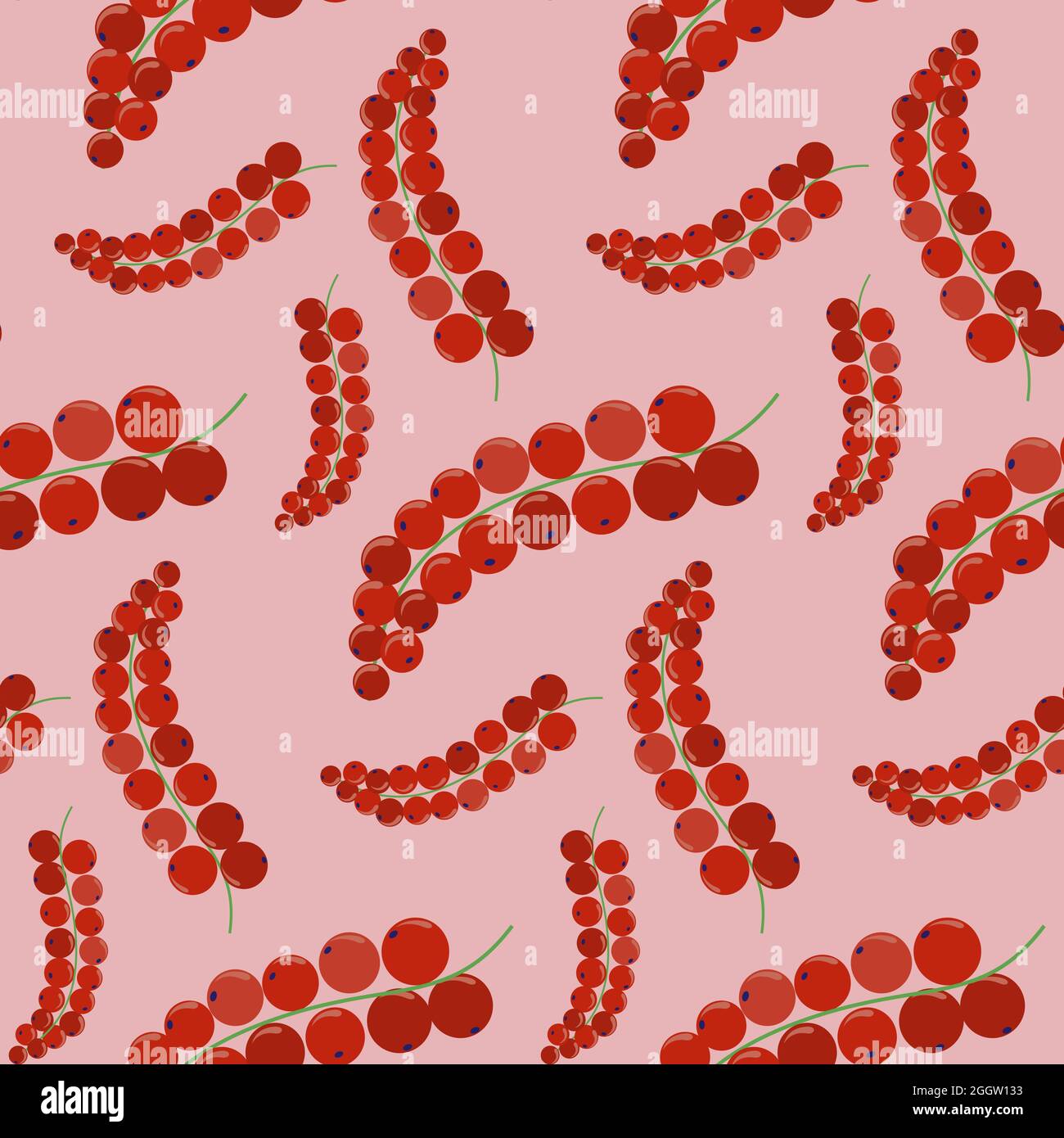 Berry Red Currant Seamless Pattern Design For Fabric Textile