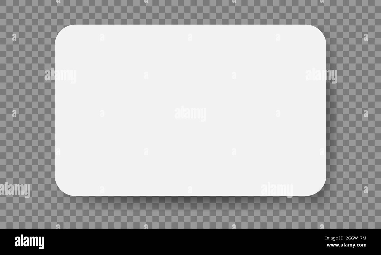Plastic or paper white business card. Vector blank template isolated on ...