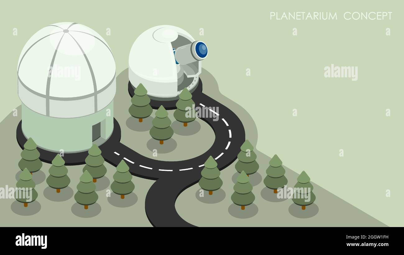 Observatory, planetarium on top of mountain. Station for observing ...