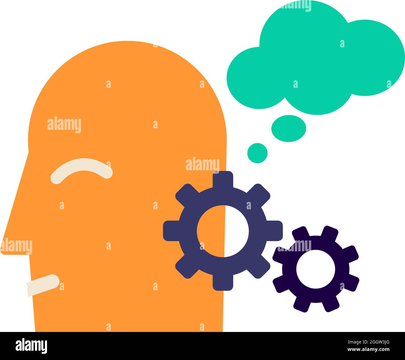 Head and gear icon creative thinking vector Stock Vector Image & Art ...
