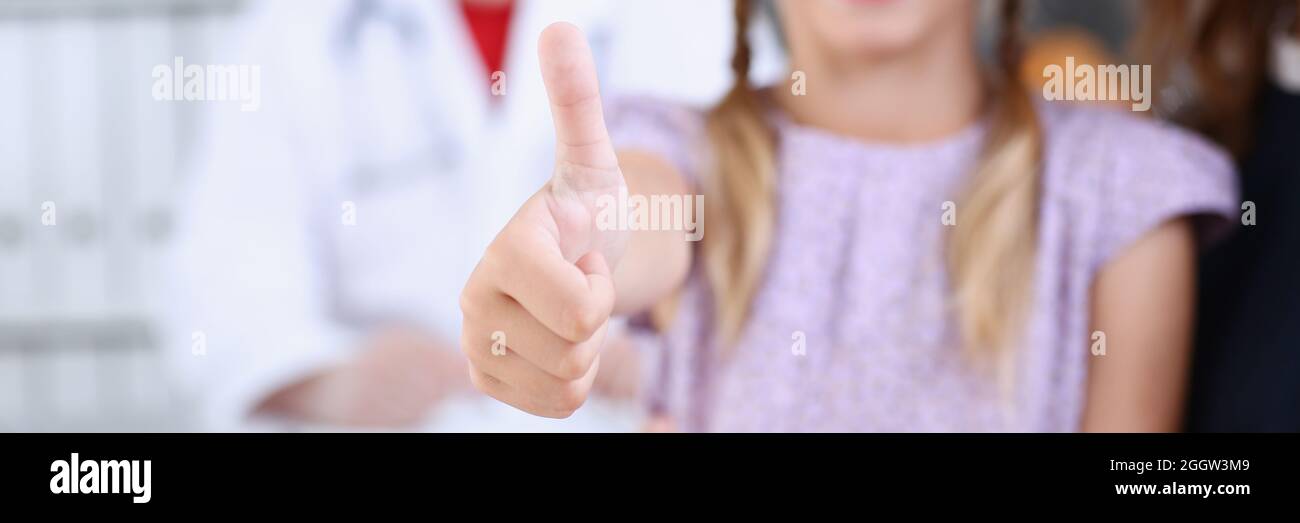 Smiling little child medicine and doctor showing OK sign Stock Photo ...