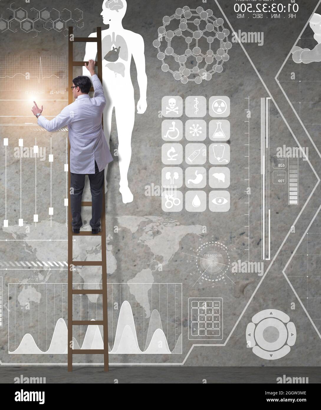 Man climbing dna ladder hi-res stock photography and images - Alamy