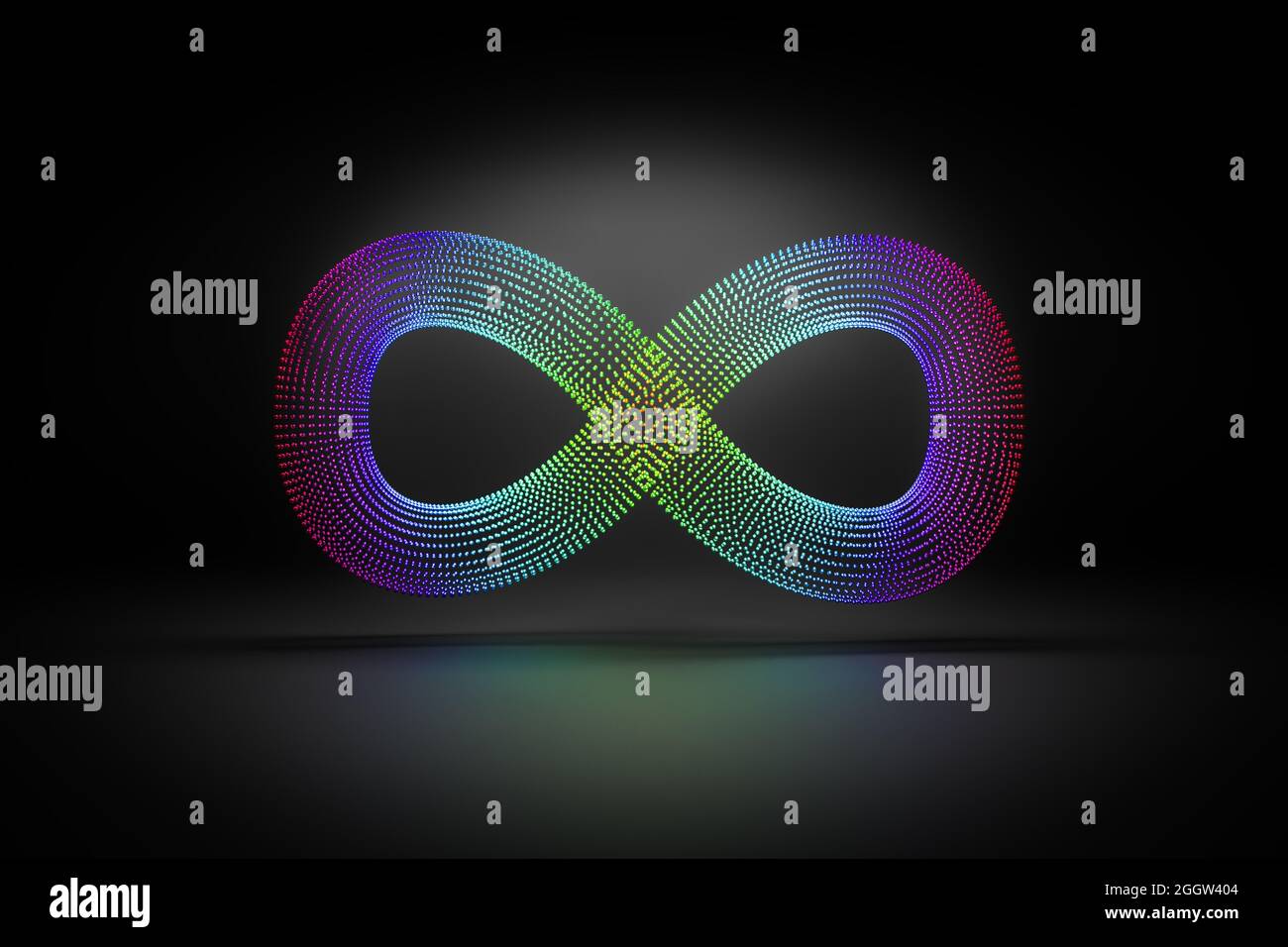 Infinity concept: A symbol for infinity made from dots in rainbow ...