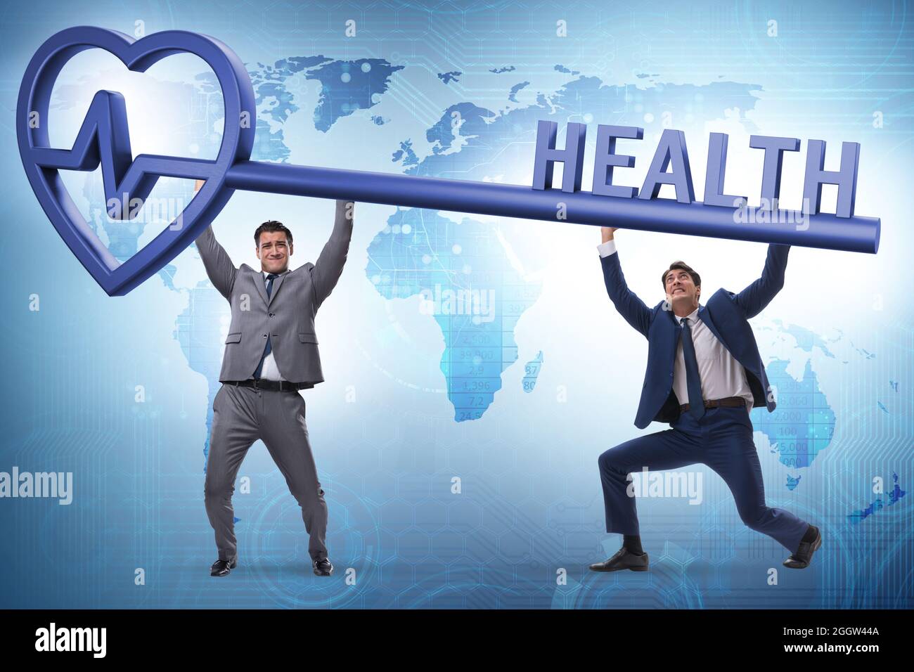 Concept of health with the key and businessman Stock Photo - Alamy