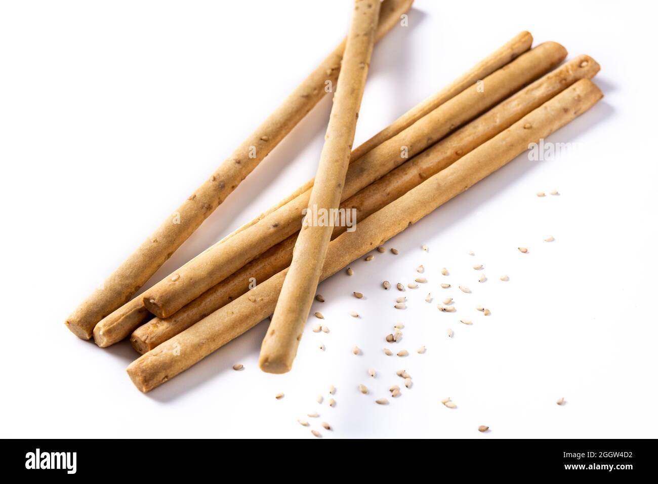 Breadstick grissini snack isolated on white background Stock Photo - Alamy
