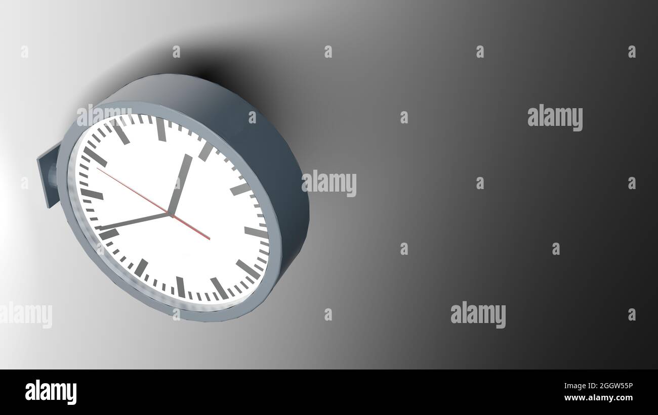 wall watch hanging at white wall - 3D rendering illustration Stock ...