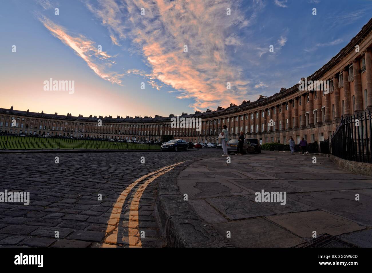 Royal crescent Bath sunset Stock Photo - Alamy