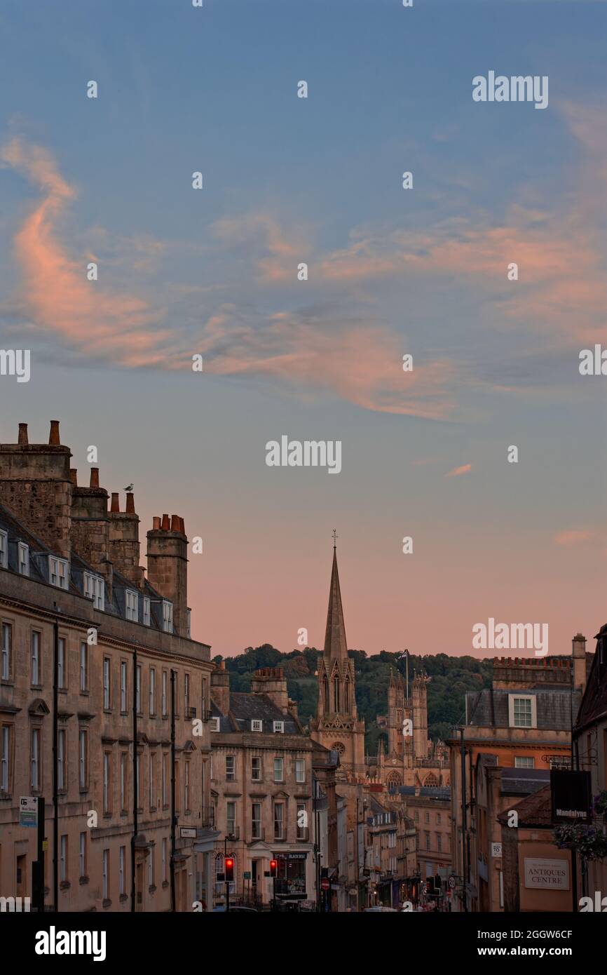 Royal crescent Bath sunset Stock Photo - Alamy