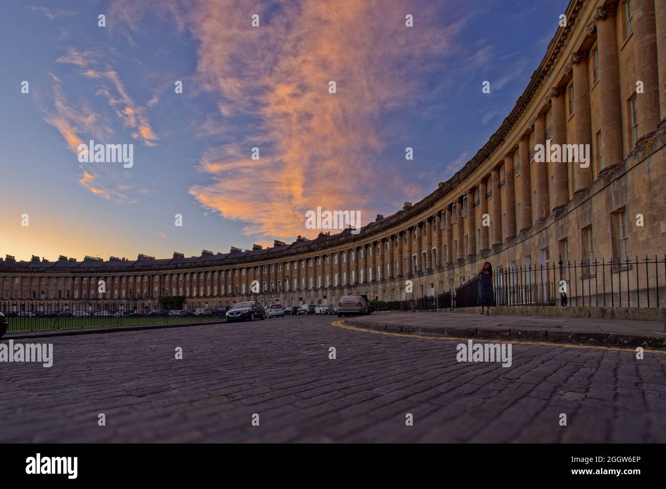Royal crescent Bath sunset Stock Photo - Alamy