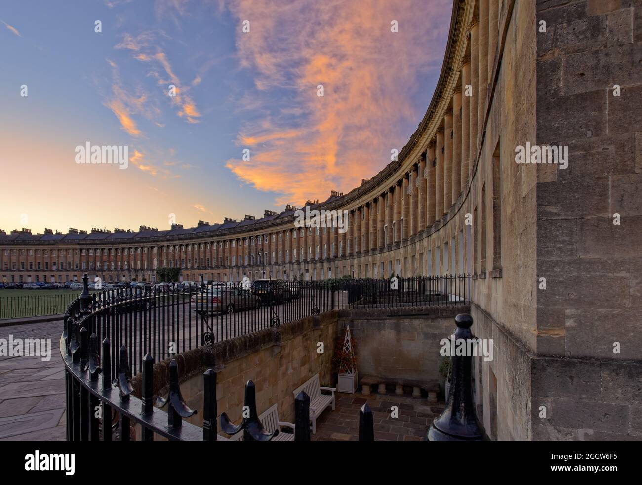 Royal crescent Bath sunset Stock Photo - Alamy