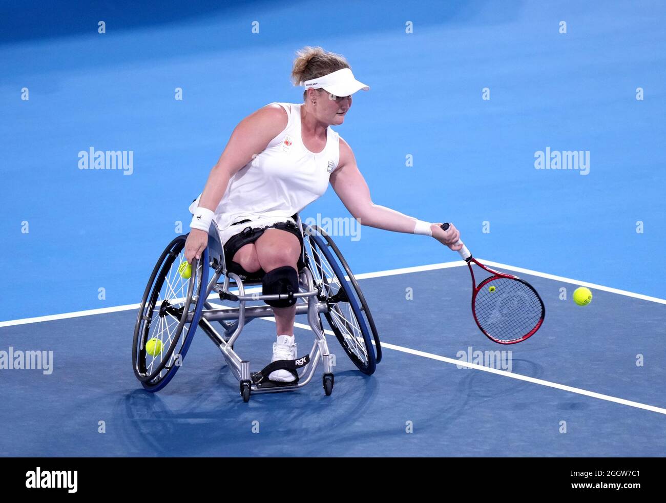 Netherland's Aniek van Koot competes in the Women's singles bronze ...